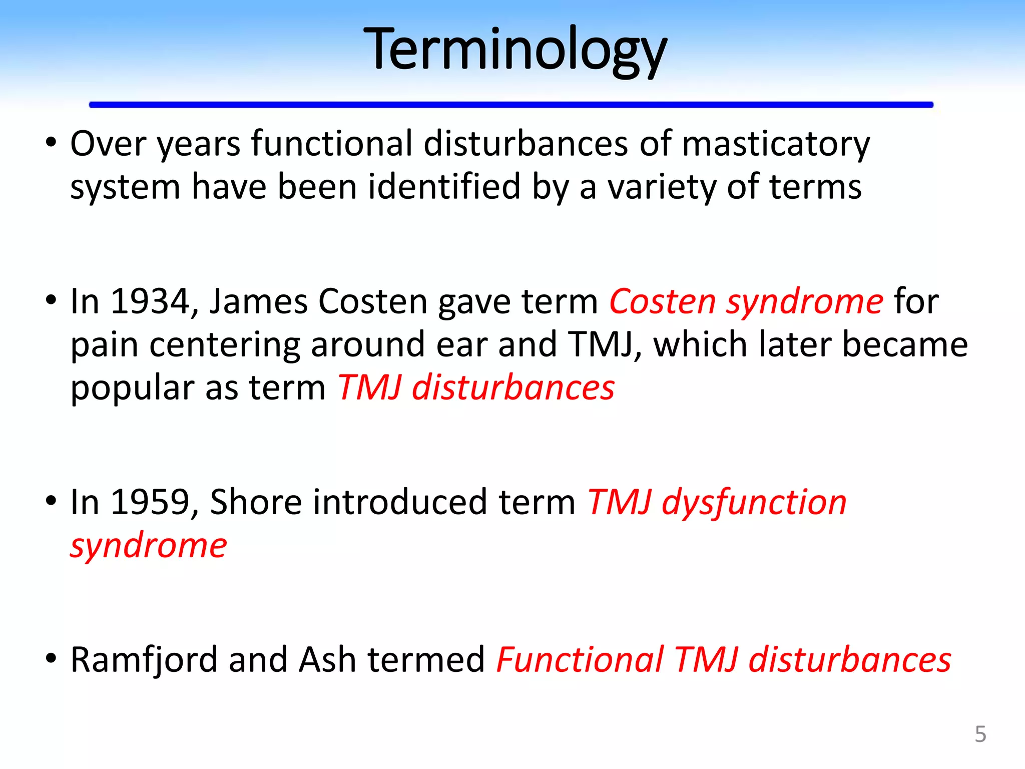 Temporomandibular Dysfunctions – Part 1(Etiology, Sign and Symptoms) | PPTX