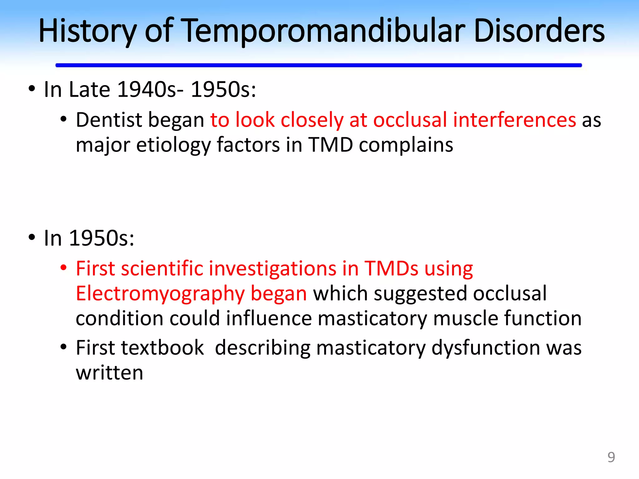 Temporomandibular Dysfunctions – Part 1(Etiology, Sign and Symptoms) | PPTX