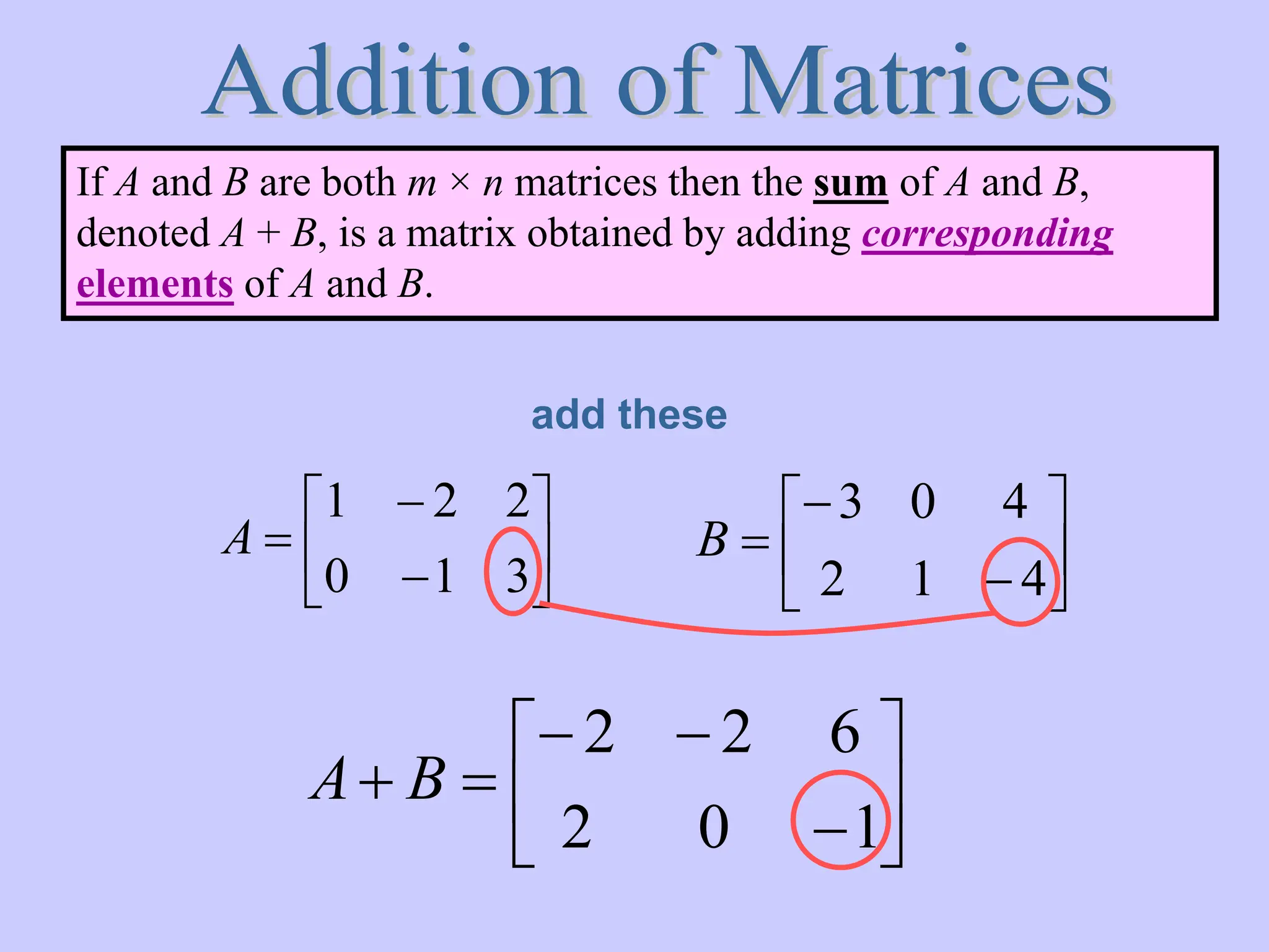 Properties of Matrix Algebra and operations . | PPT
