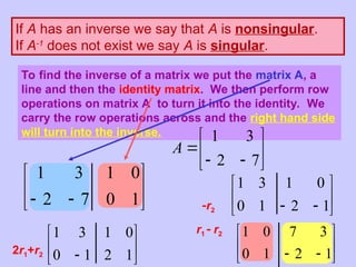 001 ppt Matrix Algebra and application in Undergraduate Mathematics | PPT
