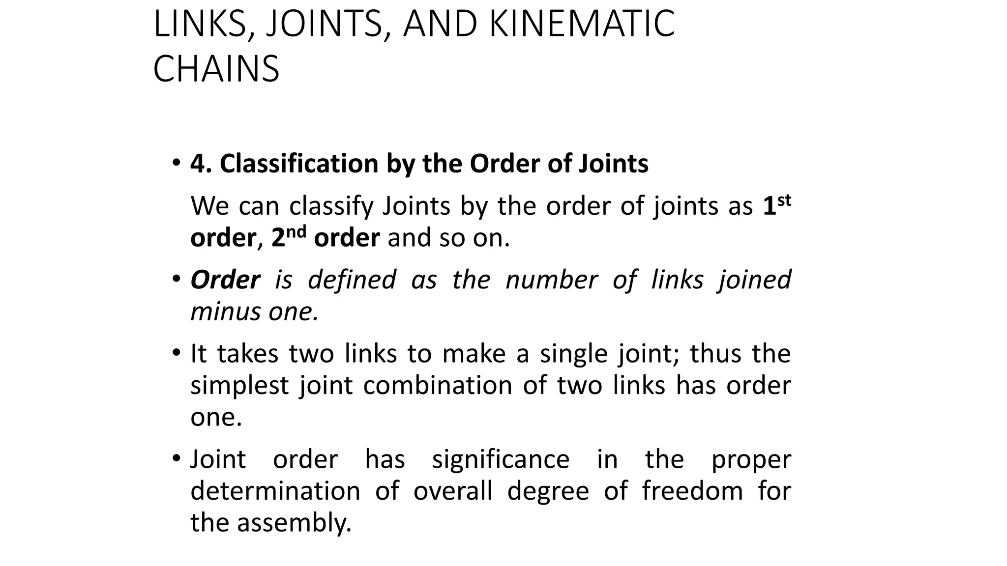 Links , Joints and its classification | PPTX