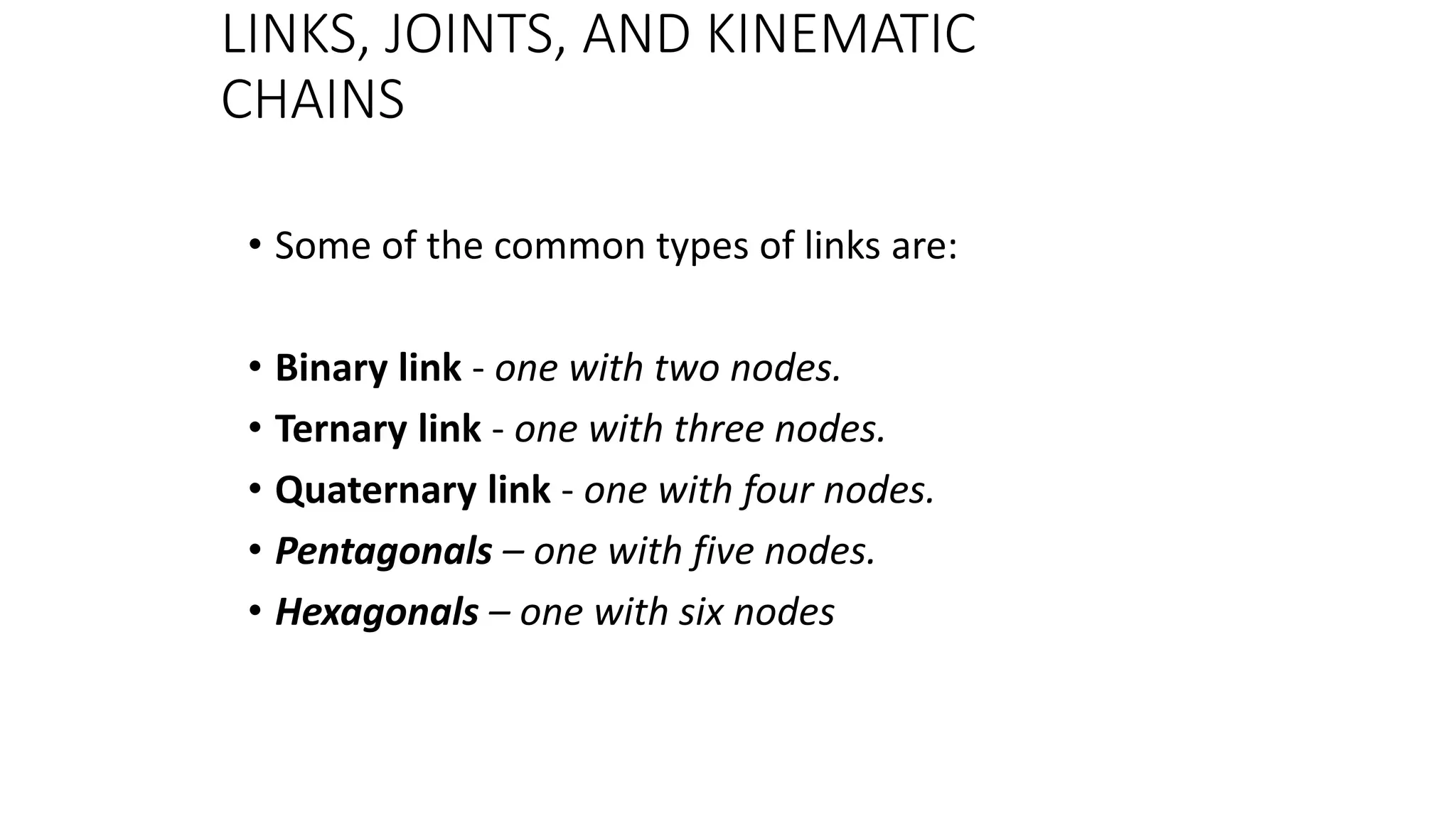 Links , Joints and its classification | PPTX
