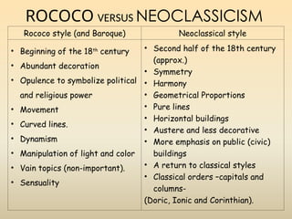 Rococo versus Neoclassicism. The artistic styles of the 18th century | PPT