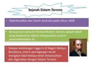 LAND LAW - Sistem Torrens di Malaysia | PPTX