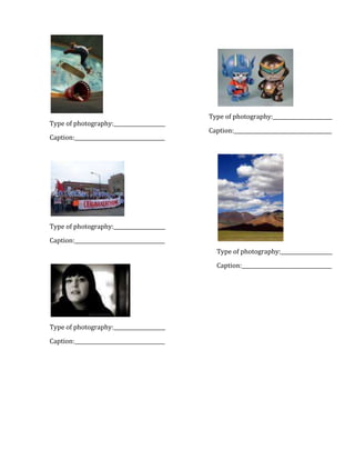 001 type of photo worksheet | PDF