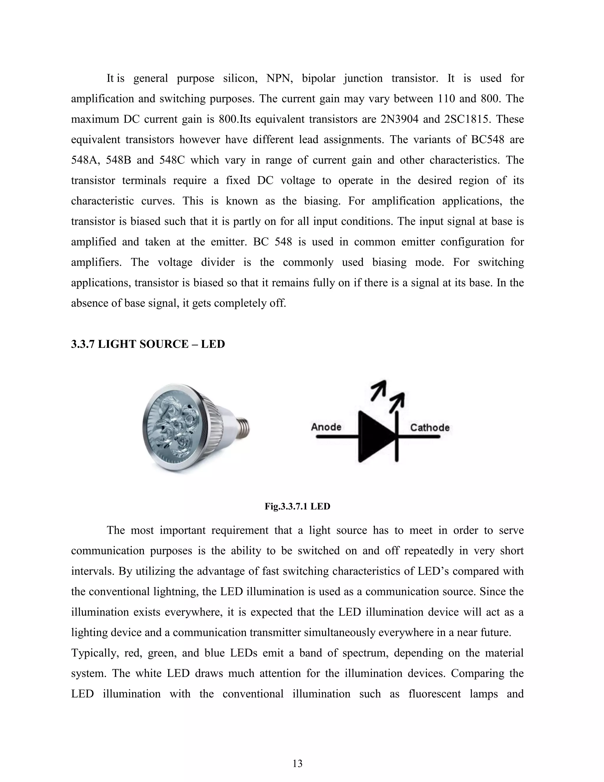 Li-Fi Audio Transmission Project Report | PDF
