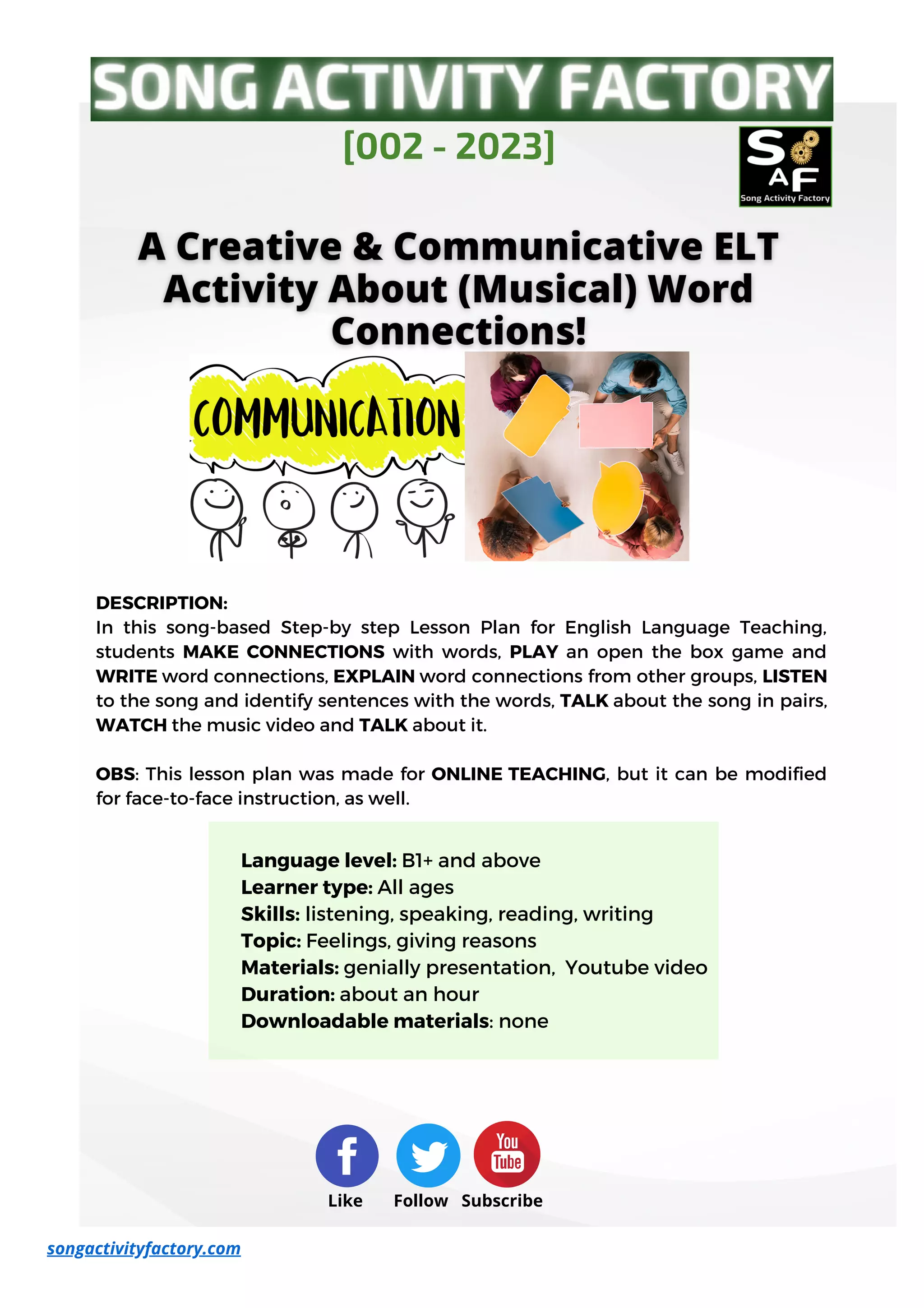 A Creative & Communicative ELT Activity About (Musical) Word ...