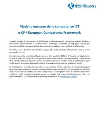 002 le competenze ict nel modello e-cf | PDF