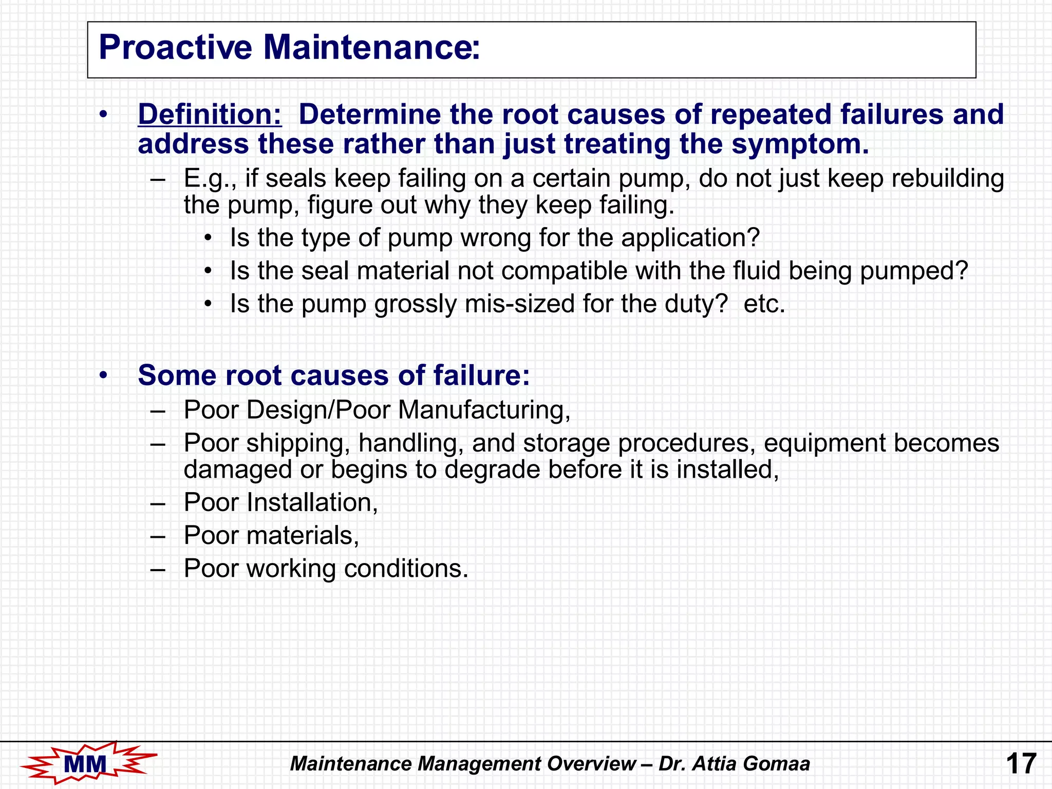 002 Maintenance M Overview 20 06 06[1] | PPT