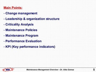 002 Maintenance M Overview 20 06 06[1] | PPT