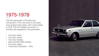50 Years of the Toyota Corolla | PPT