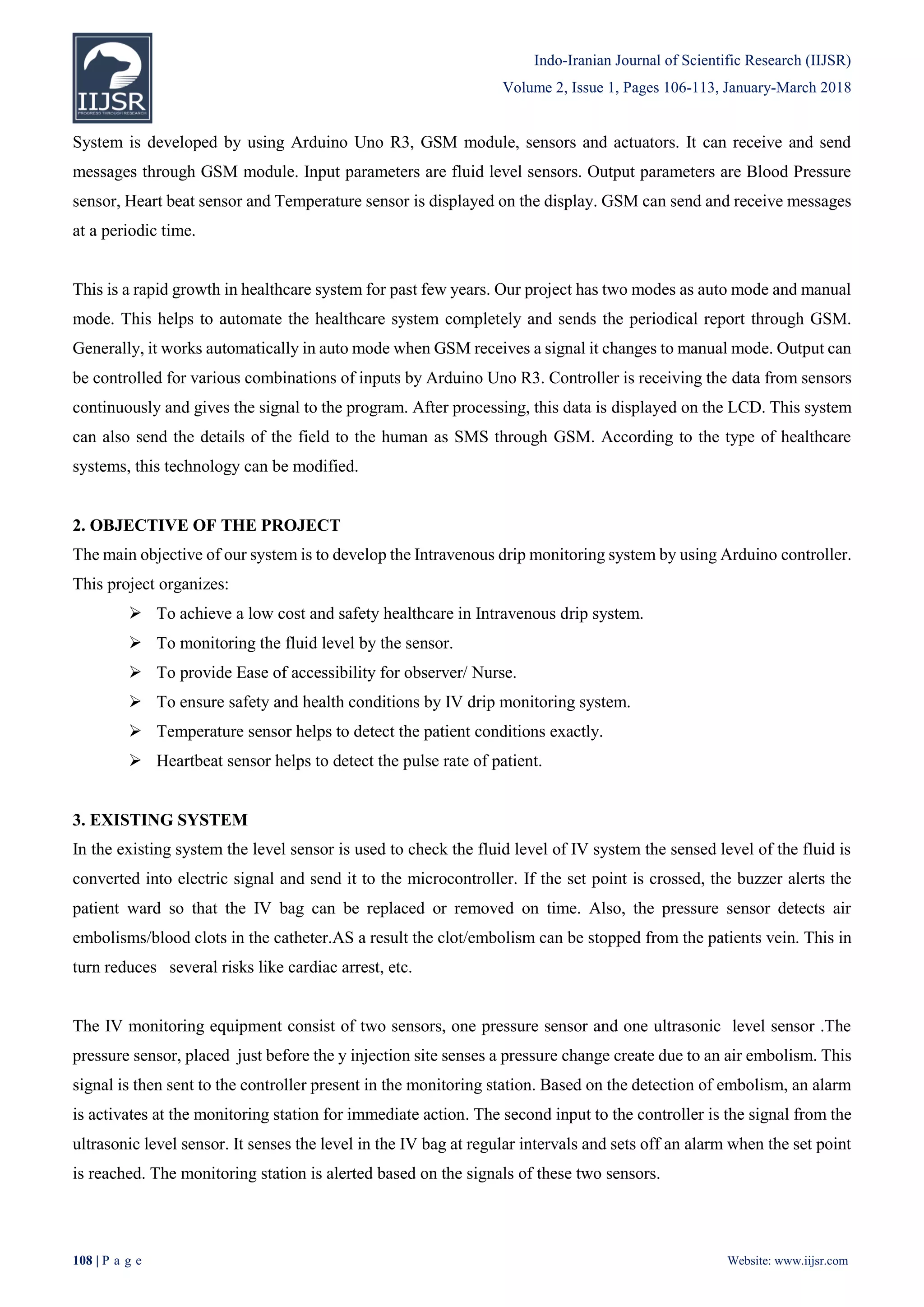 Intravenous Drip Monitoring System | PDF