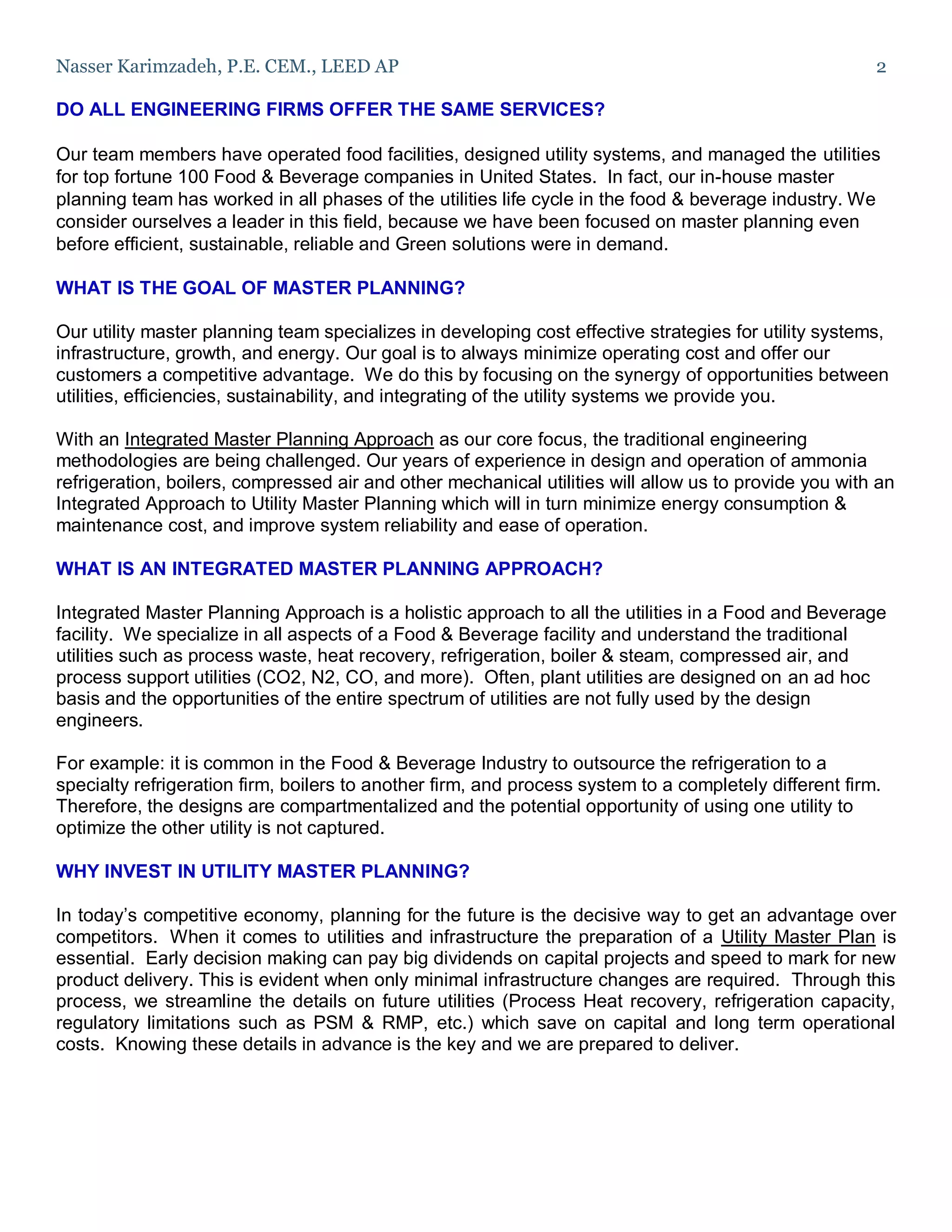 Utility Master Planning- National Engineers | PDF