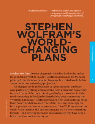 Stephen Wolfram's World-Changing Plans | PDF