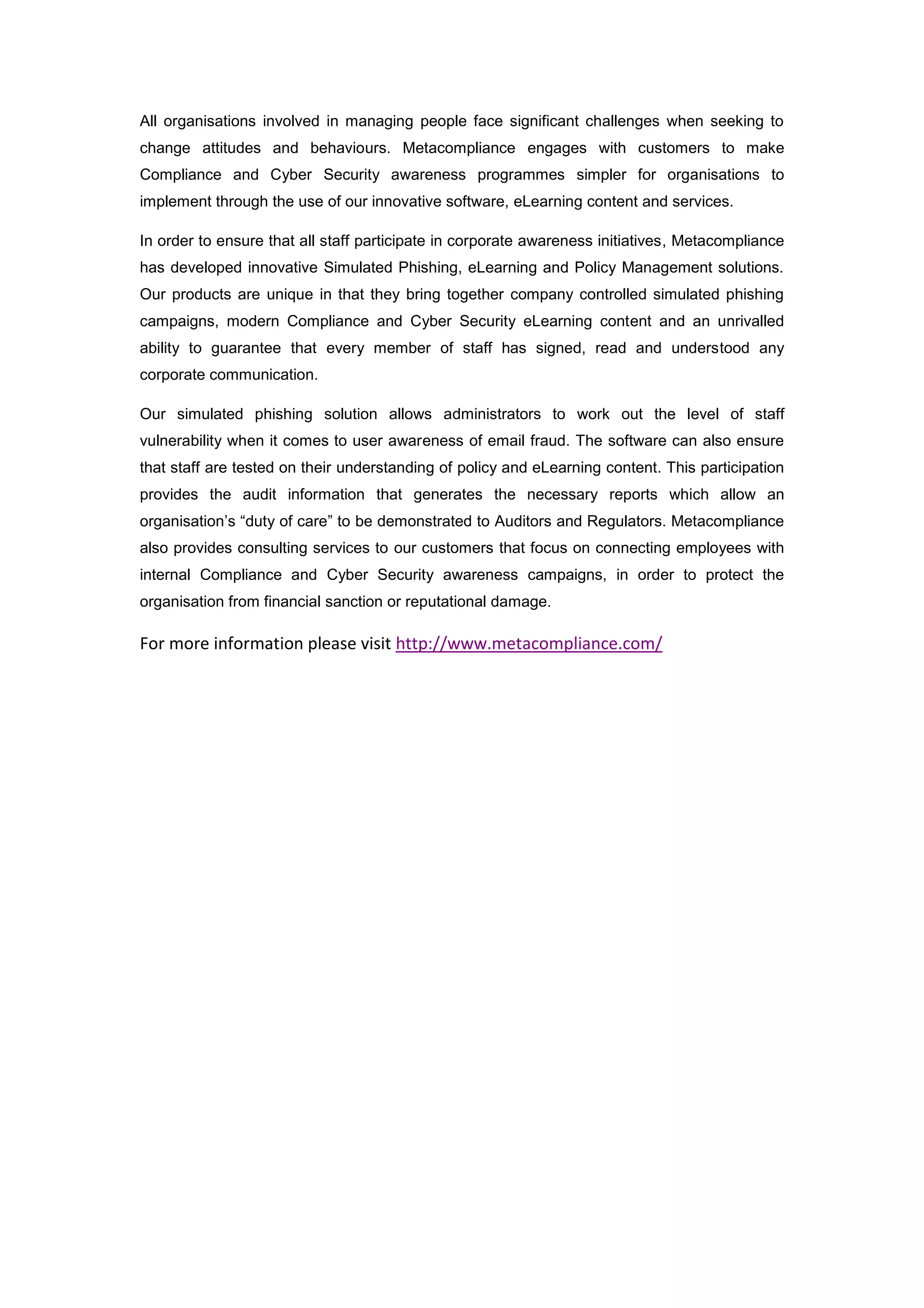 Metacompliance Profile | PDF