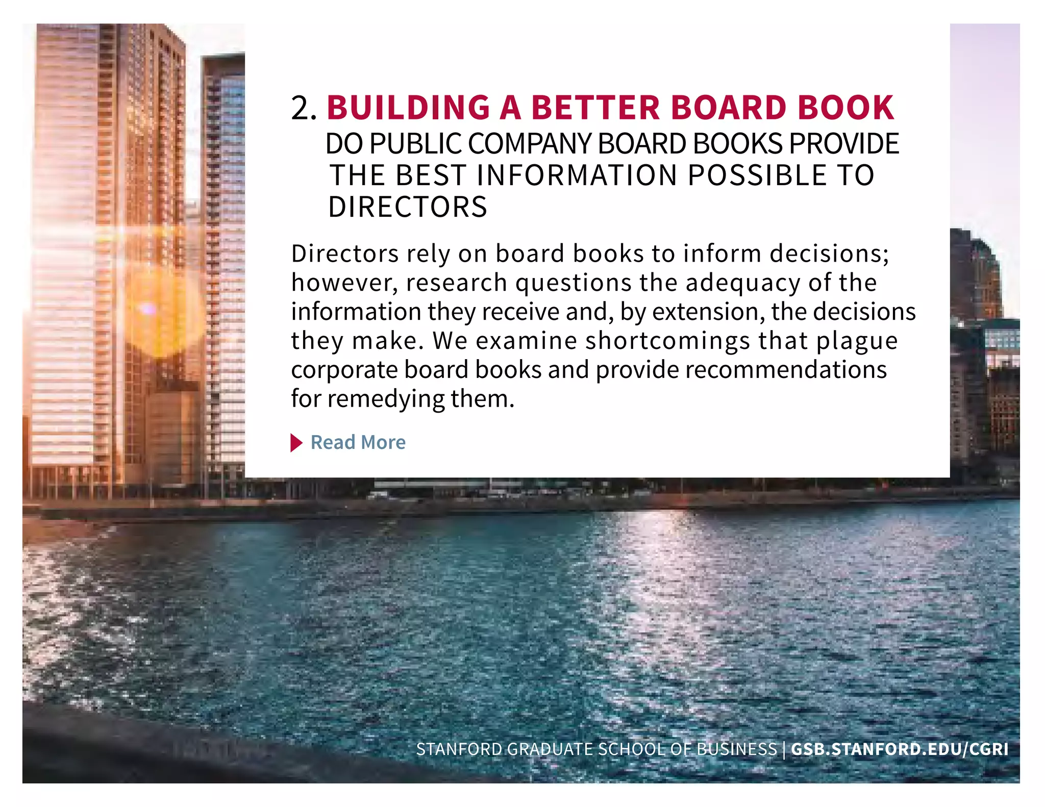 BUILDING A BETTER BOARDROOM FIVE EXAMPLES OF HOW TRANSPARENCY, DATA ...