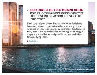 BUILDING A BETTER BOARDROOM FIVE EXAMPLES OF HOW TRANSPARENCY, DATA ...