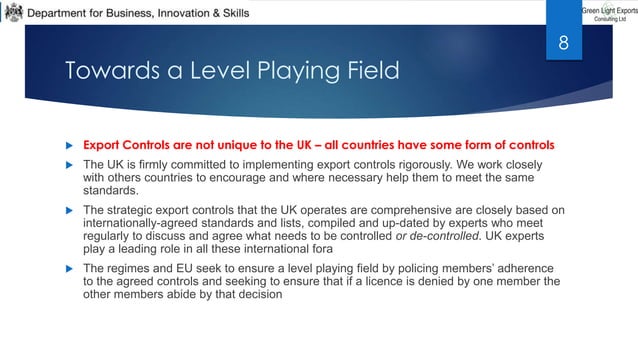 UK Export Controls Overview | PPTX