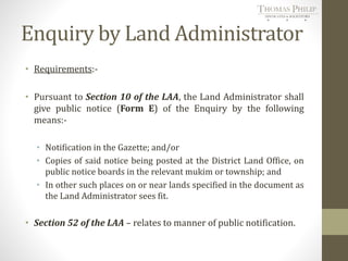 Land Acquisition in Malaysia: The Must Know & The Must Not | PPTX