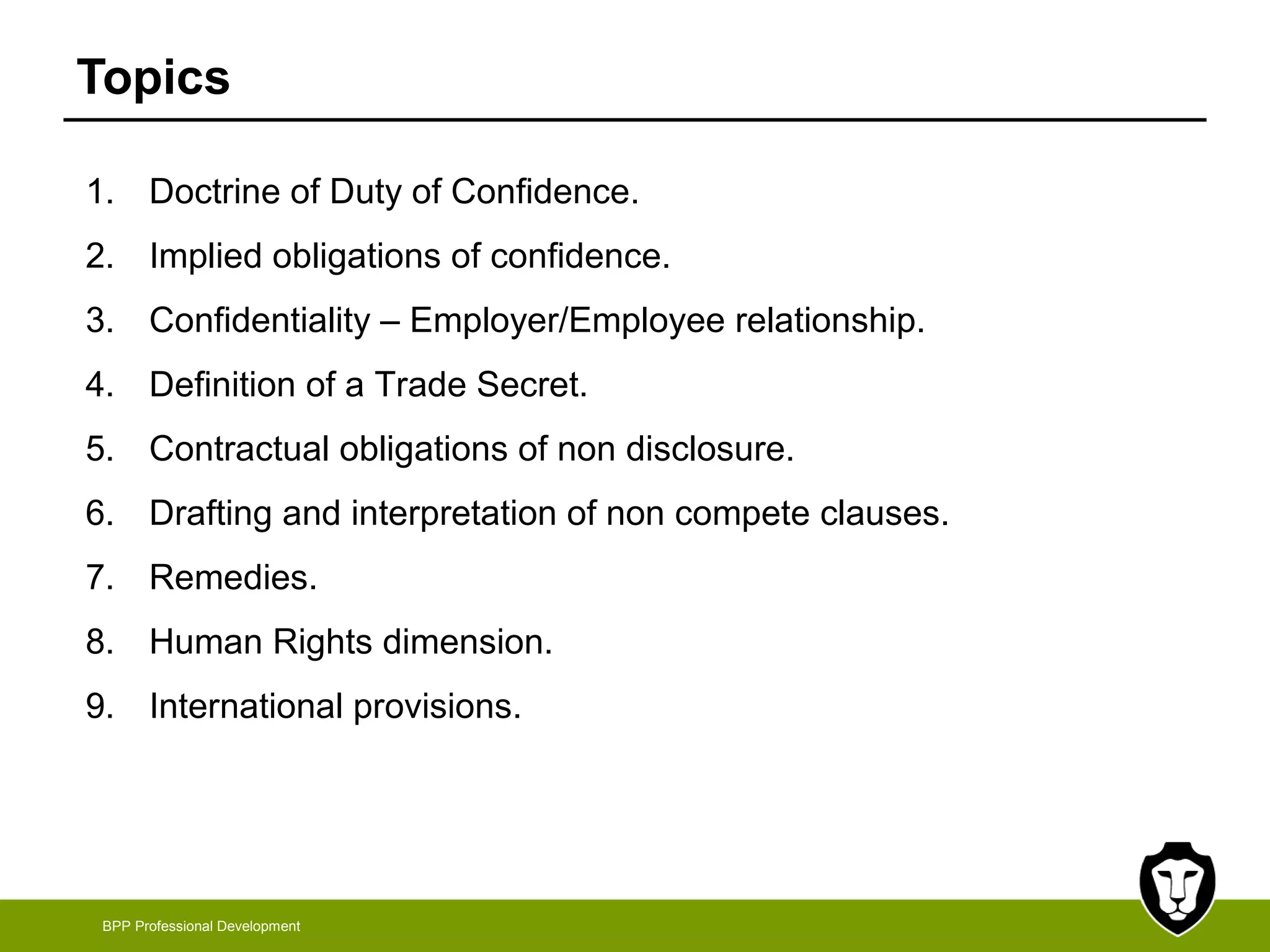 Confidential Information & Trade Secrets law | PPT