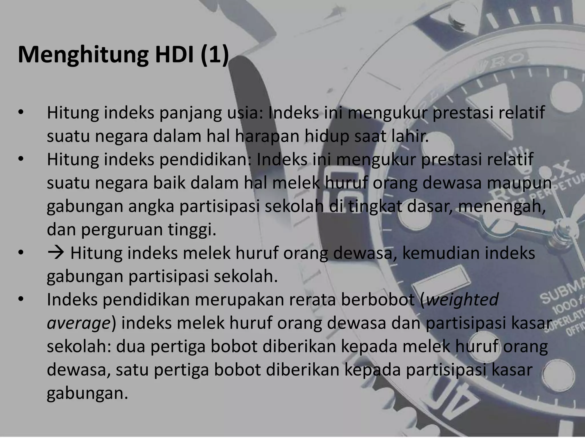 Cara Menghitung Indeks Pembangunan Manusia | PPTX
