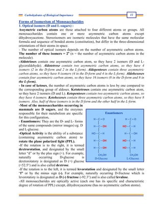 Carbohydrates notes | PDF