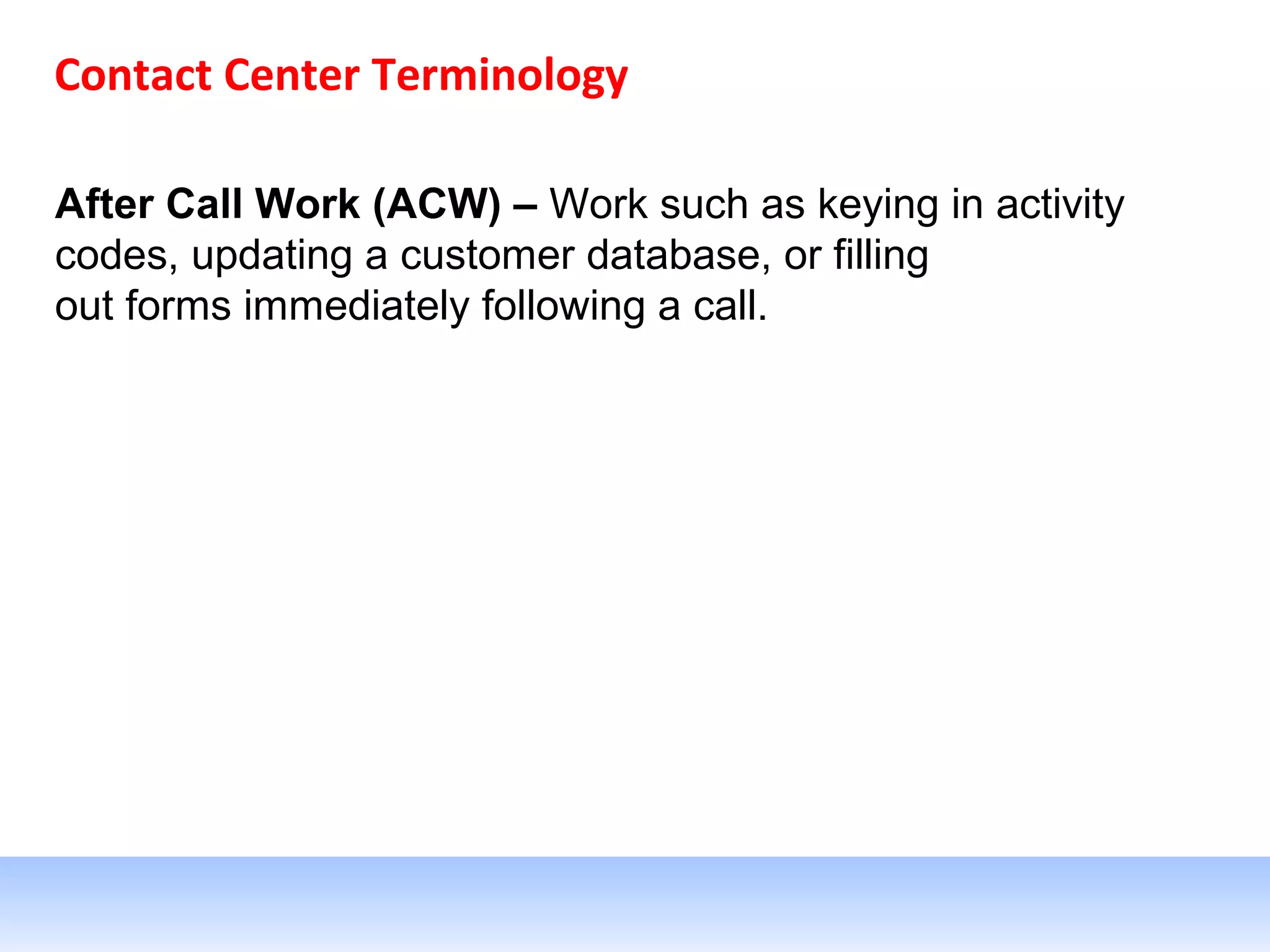 Contact Center Terminology | PPT