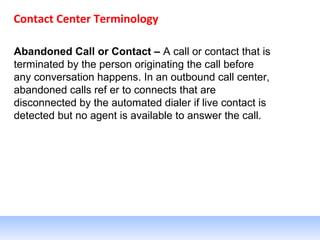 Contact Center Terminology | PPT