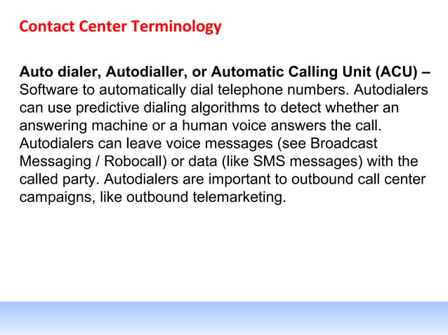 Contact Center Terminology | PPT | Web Conferencing | Computer Software ...