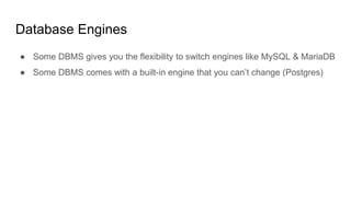 002 Database-Engines.pptx | Databases | Computer Software and Applications