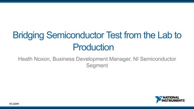 STS is Bridging Semiconductor Test from the Lab to Production | PPT