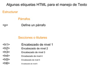 002 html: etiquetas de texto | PPT