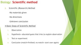 002 introduction to science, life & biology | PDF