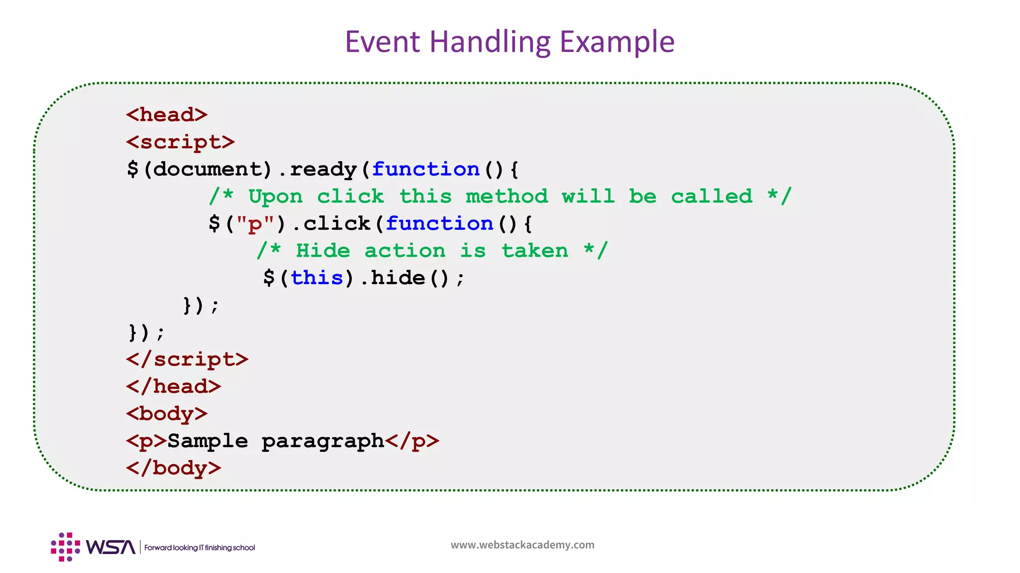 jQuery -Chapter 2 - Selectors and Events | PDF
