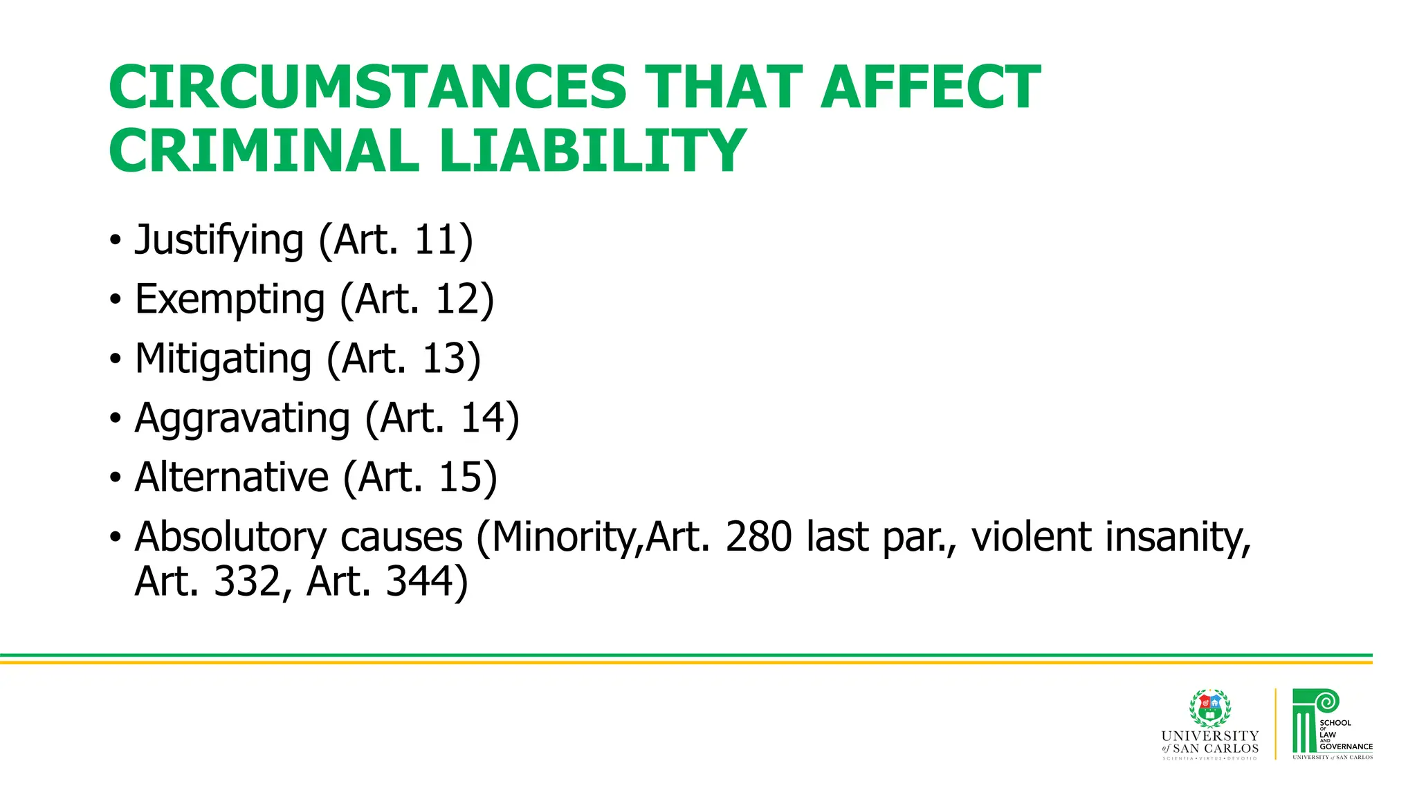 1 Justifying Circumstances Criminal law 1 | PPTX
