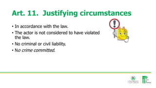 1 Justifying Circumstances Criminal law 1 | PPTX
