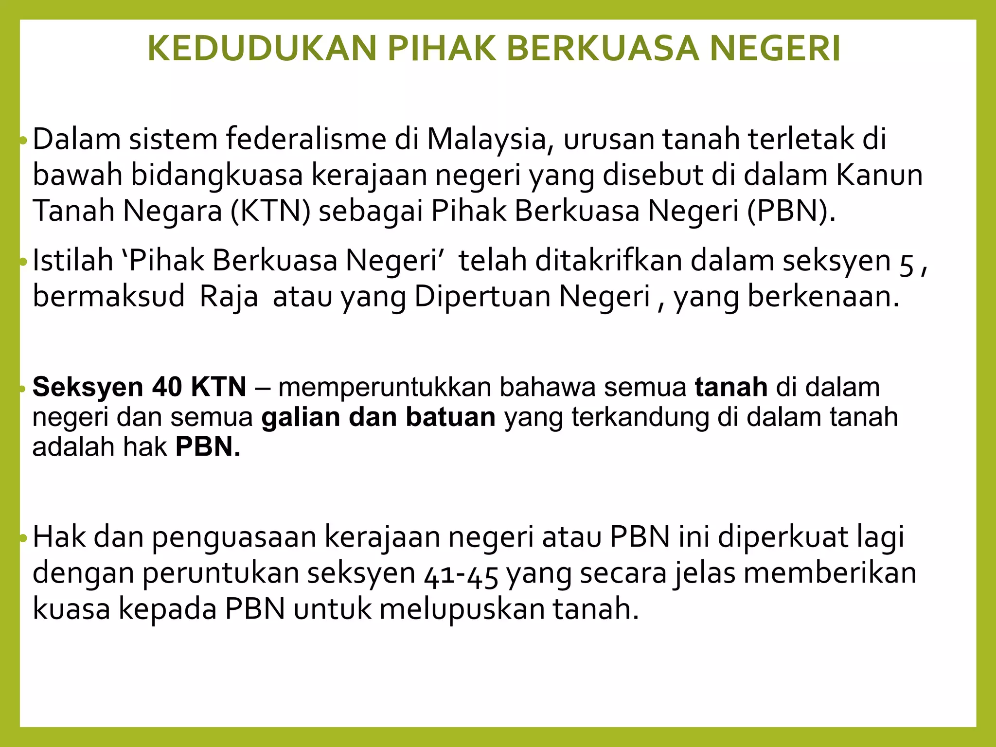 LAND LAW - Kuasa PBN | PPTX