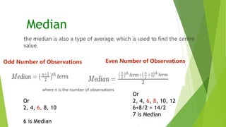 Mean/Average, Median, Mode and Range from ungrounded data .pptx