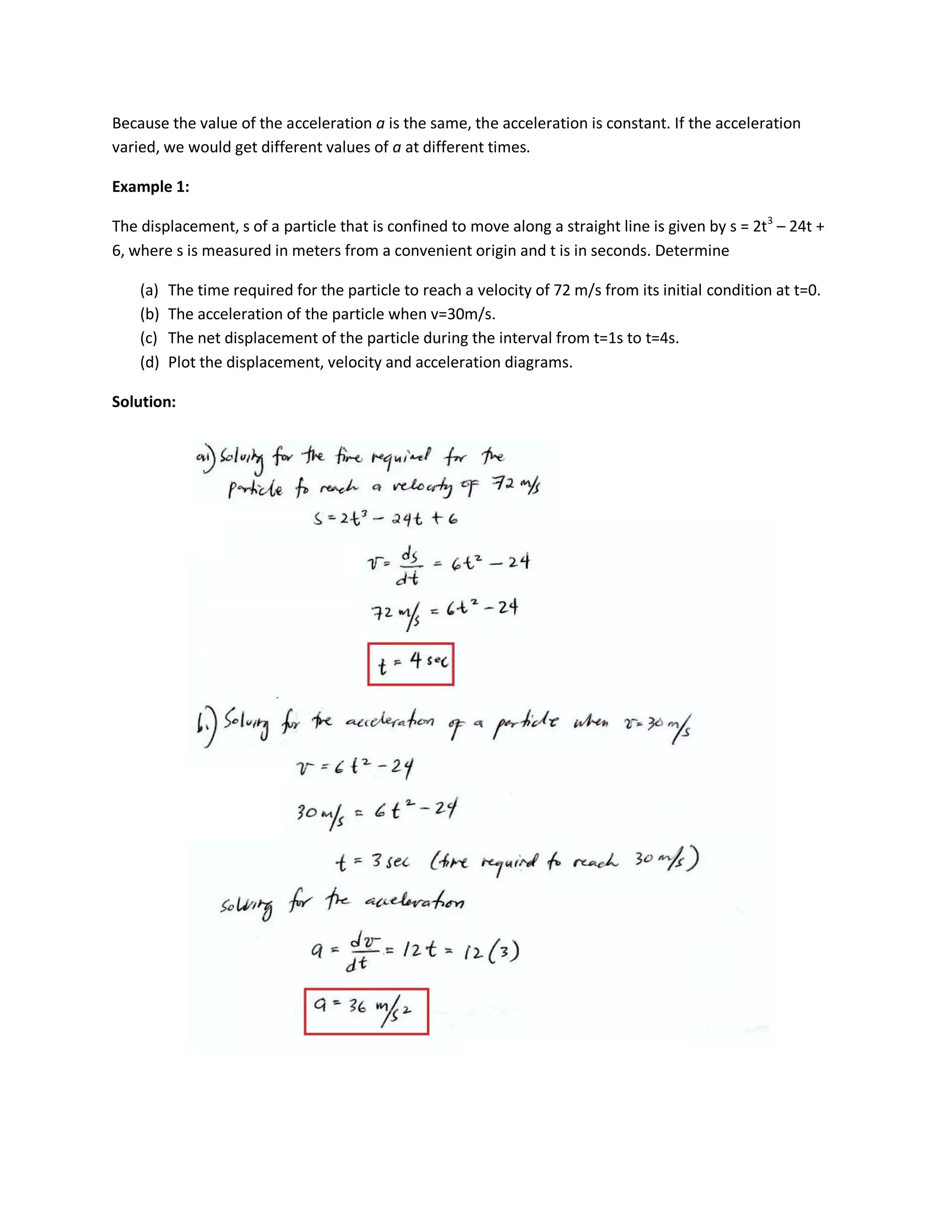 002 Rectiliear Kinematics Continuous Motion Pdf Physics Science