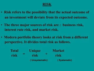 Financial analysis on Risk and Return.ppt