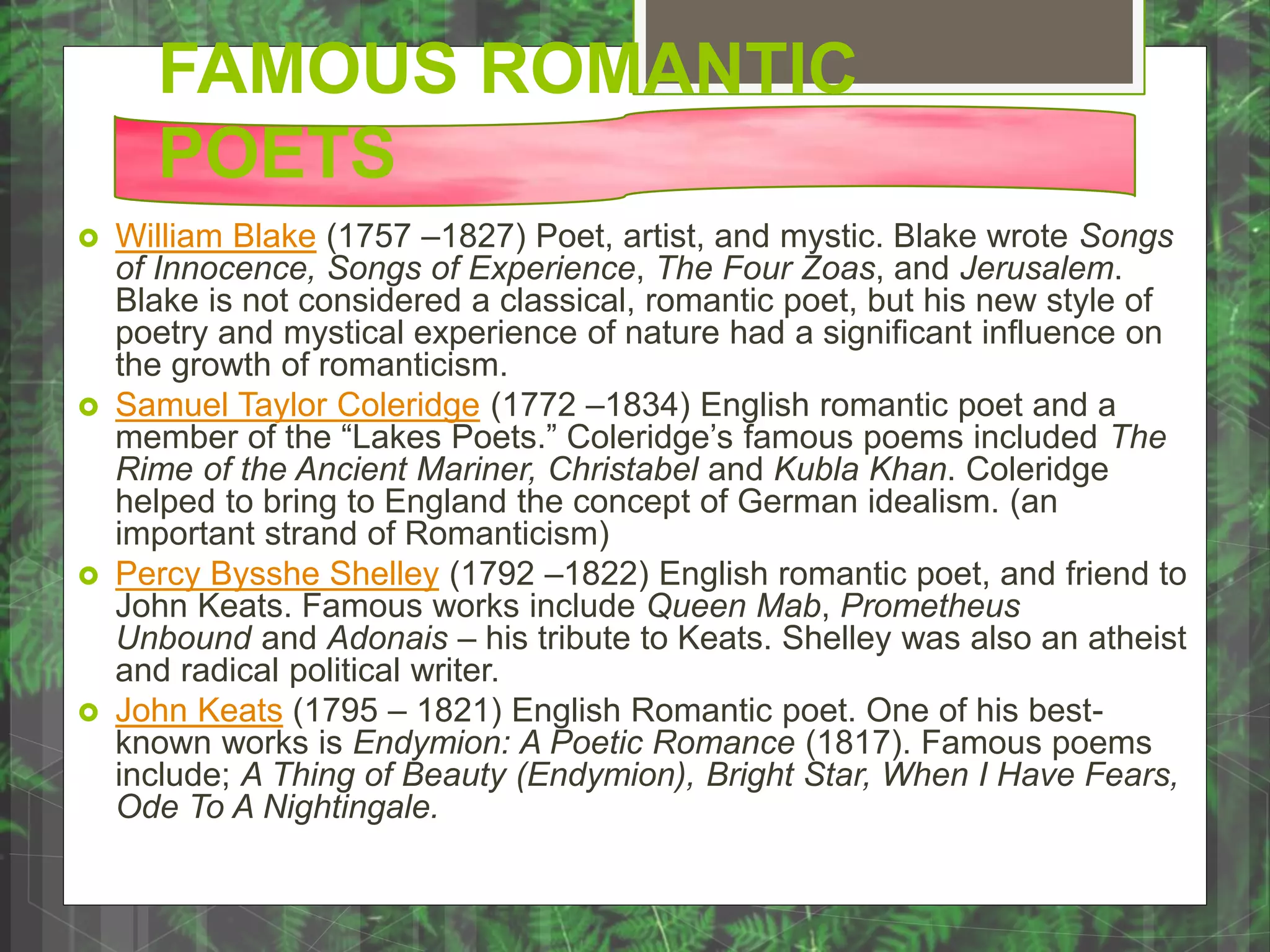 Romantic Age in English Literature | PPTX