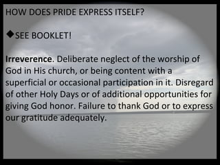 002 Seven Deadly Sins: pride vs humility | PPT