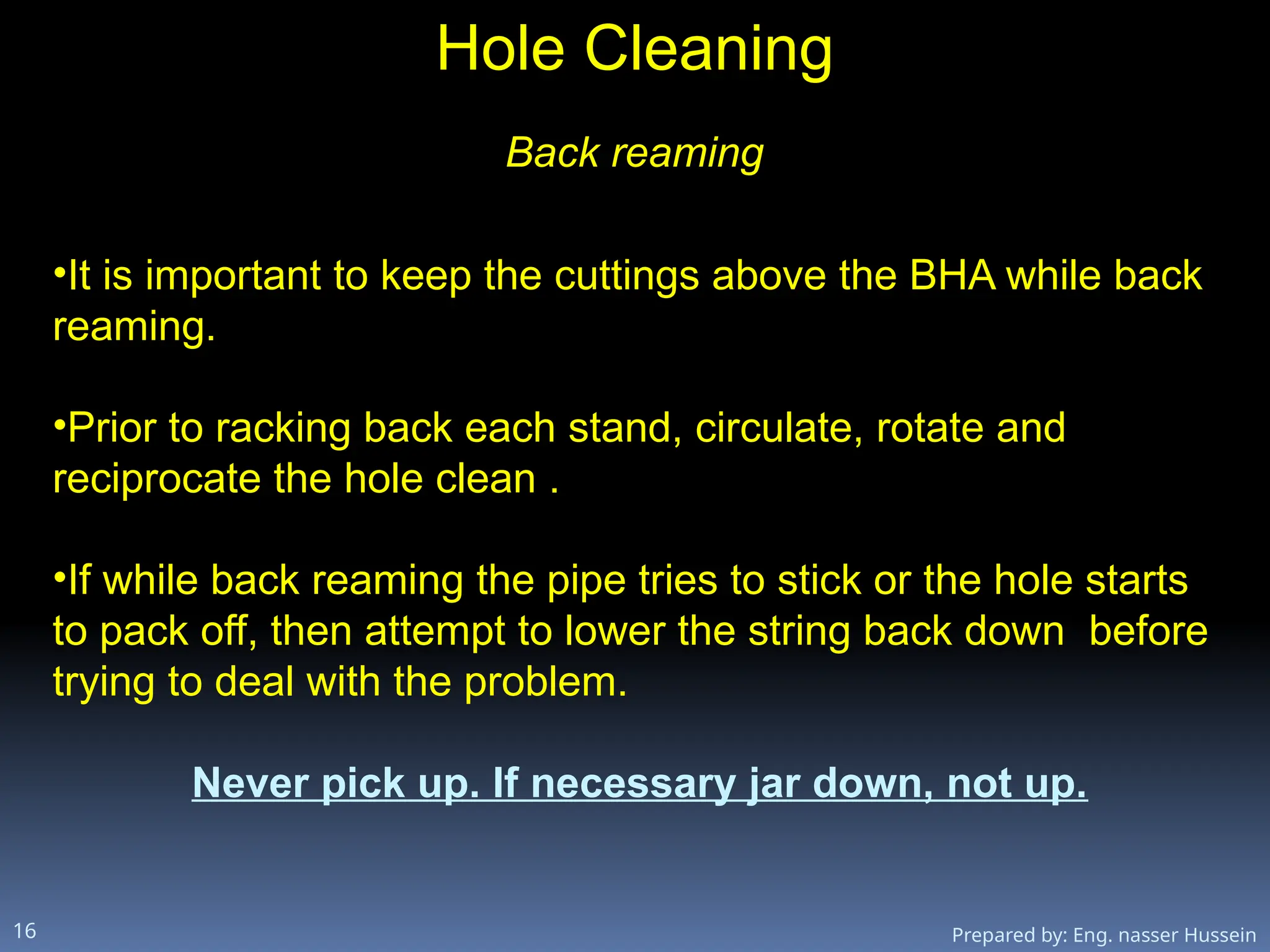 Stuck pipe prevention methods for Hole Cleaning | PPSX