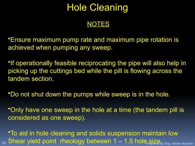 Stuck pipe prevention methods for Hole Cleaning | PPSX | Geology | Science