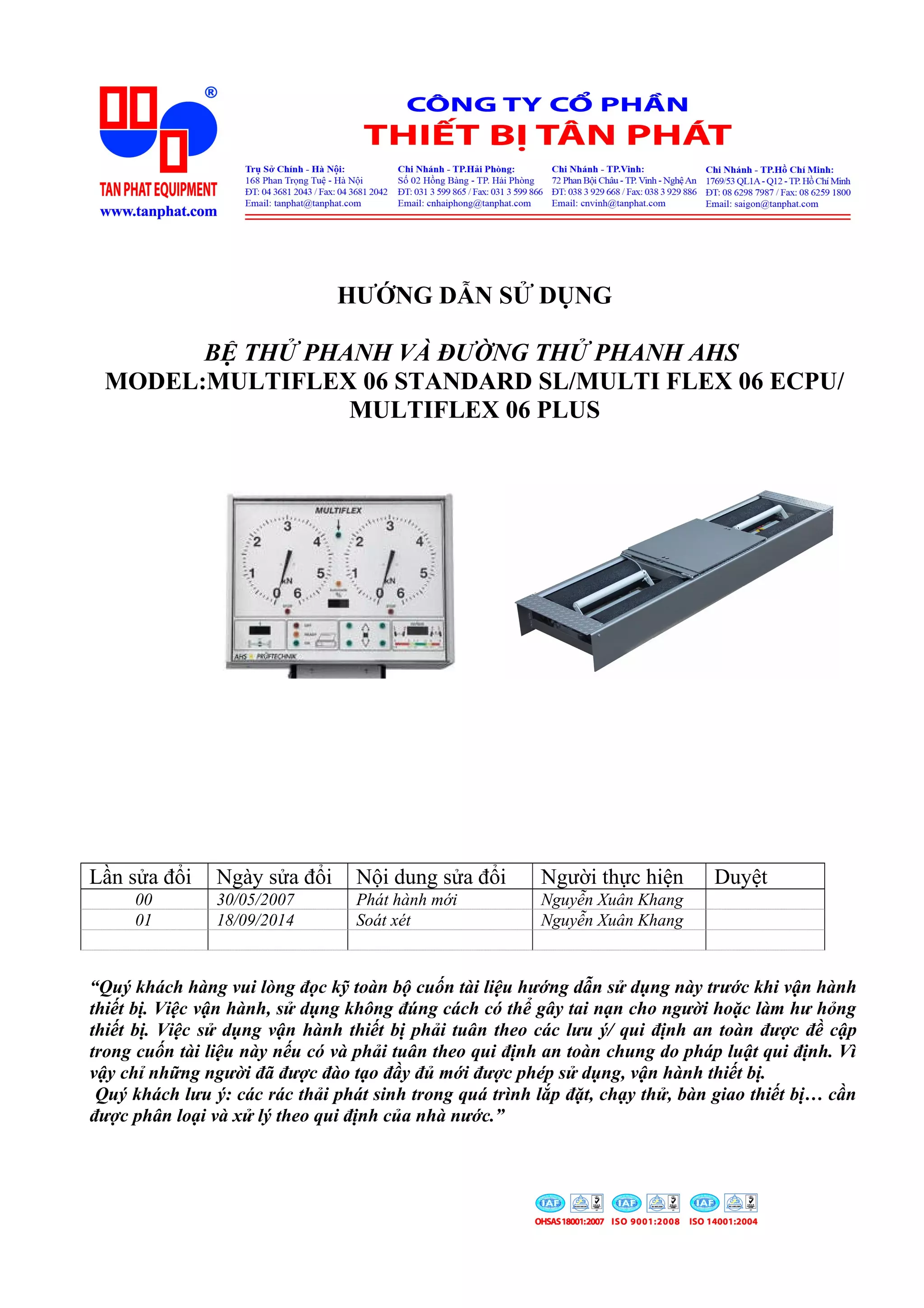 Thiết bị kiểm định ô tô - Thiết bị kiểm tra phanh, độ ồn, khí xả | DOC