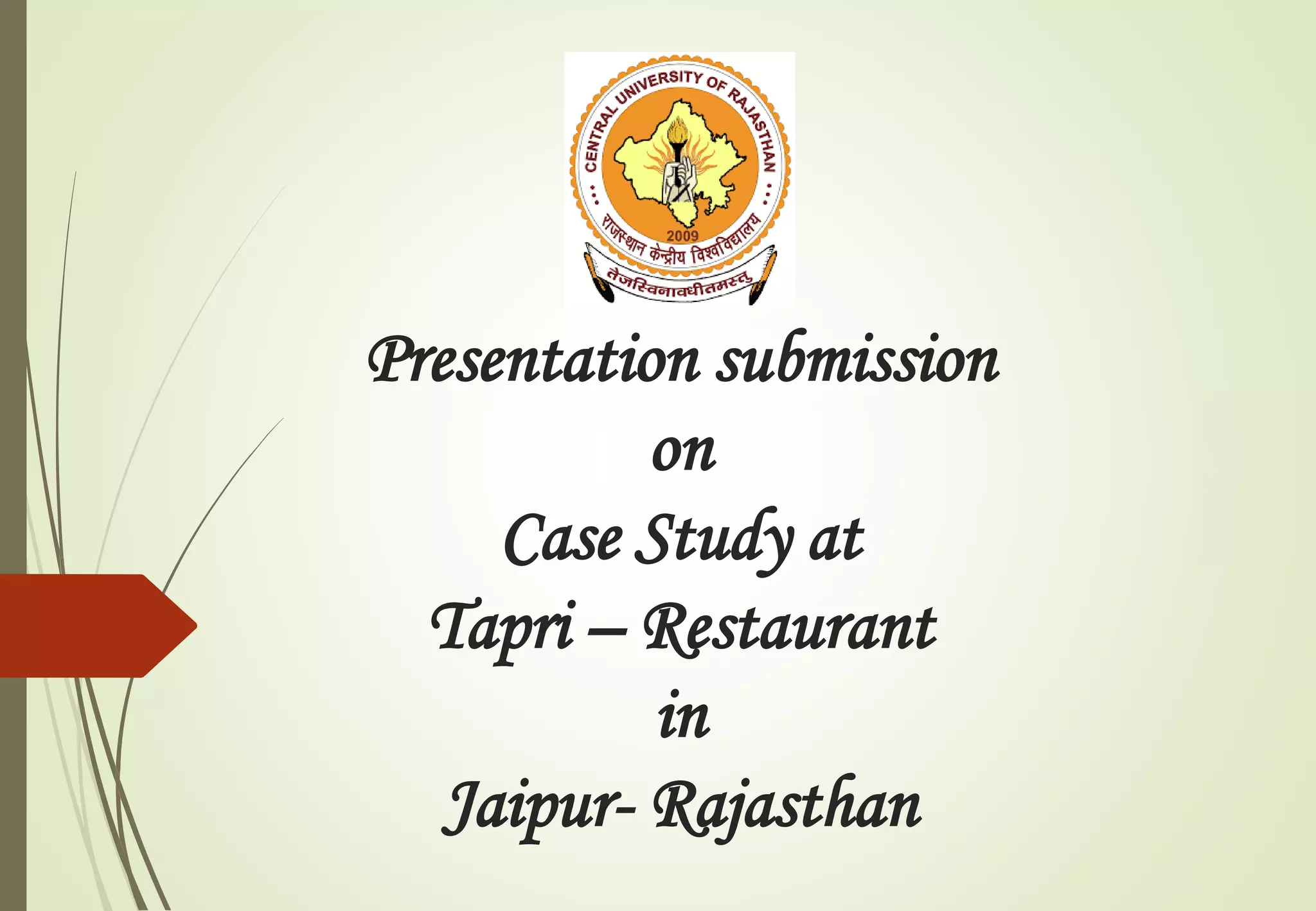 A Case Study Report at Restaurant | PDF