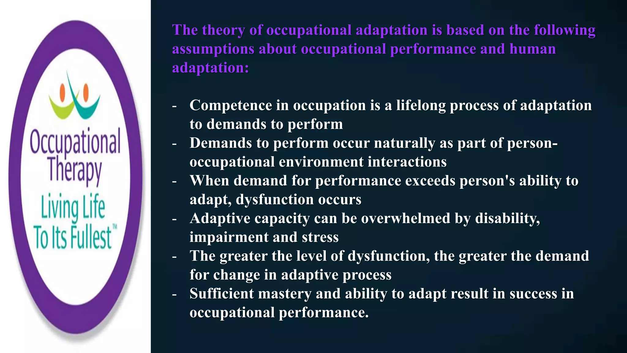 Occupational Adaptation Theory | PPTX