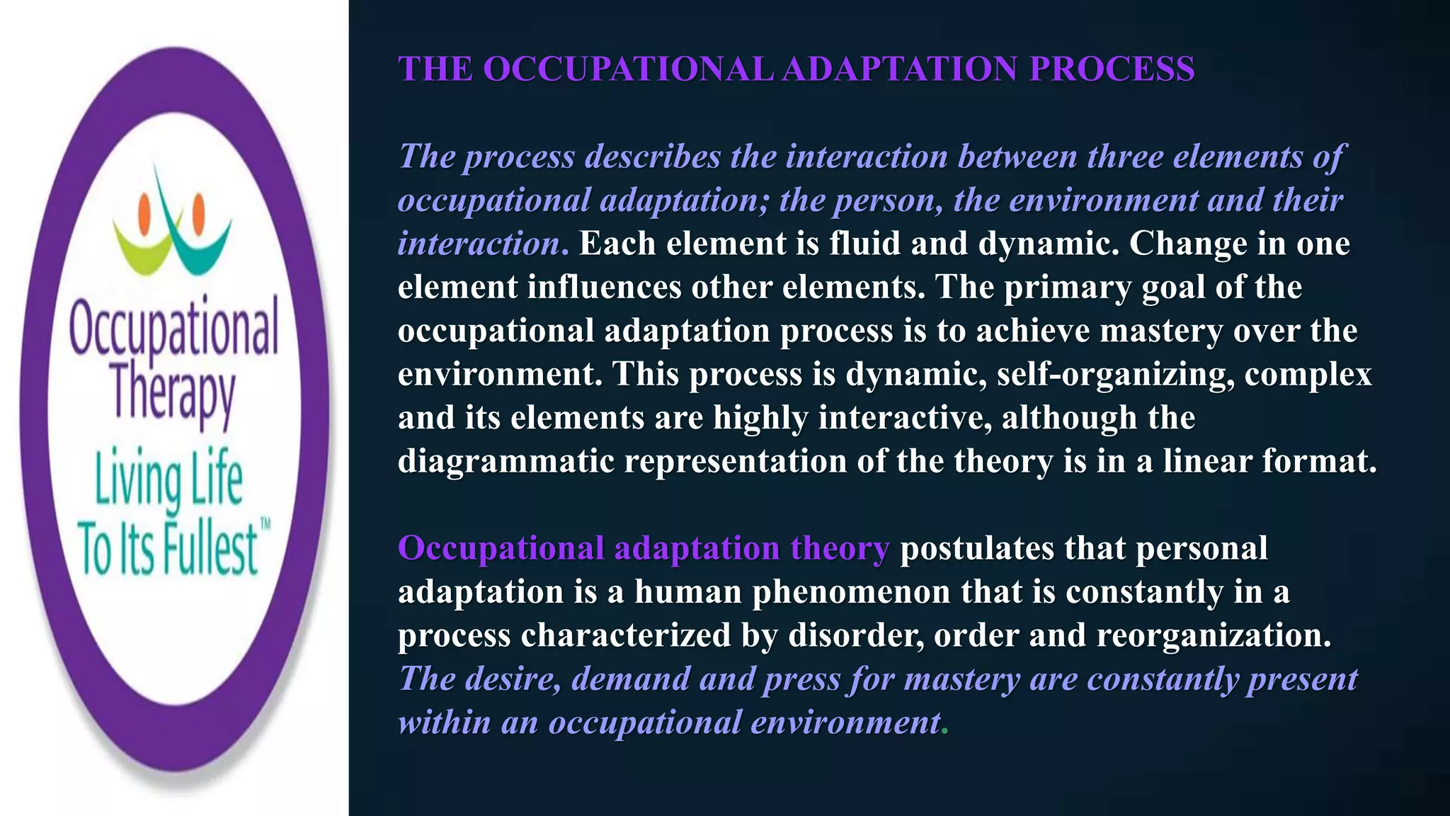 Occupational Adaptation Theory | PPTX