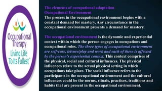 Occupational Adaptation Theory | PPTX