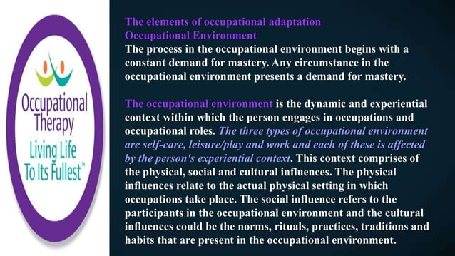 Occupational Adaptation Theory | PPT
